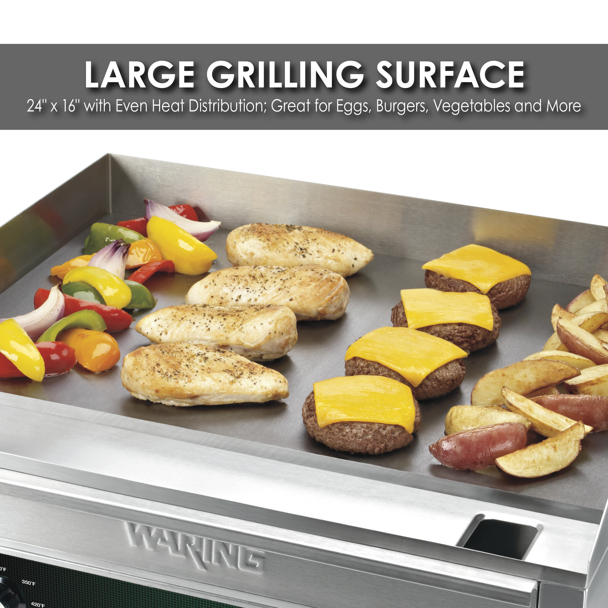24" Electric Countertop Griddle - 240V | Waring