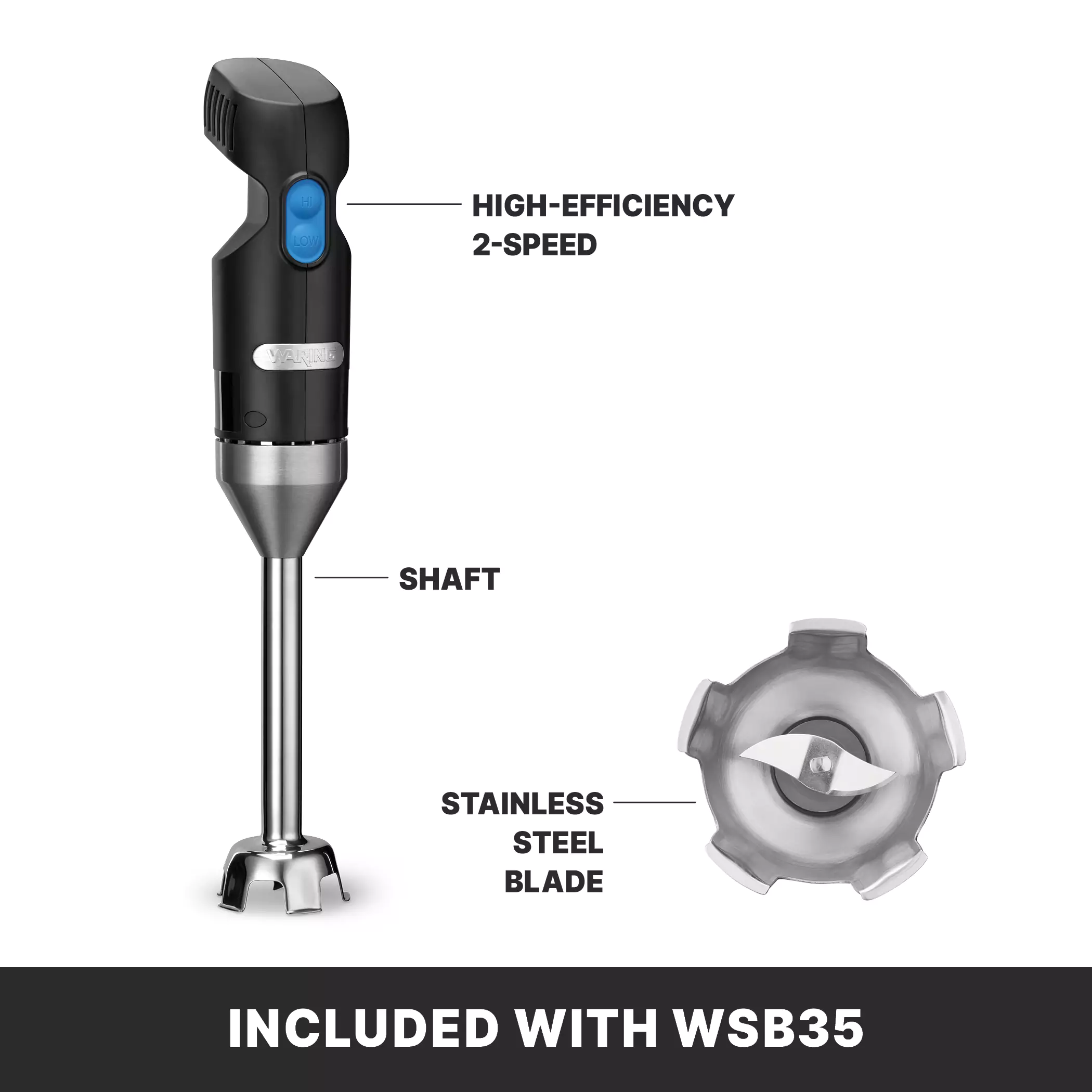Quik Stik Commercial Immersion Blender (WSB35) | Light-Duty | Waring