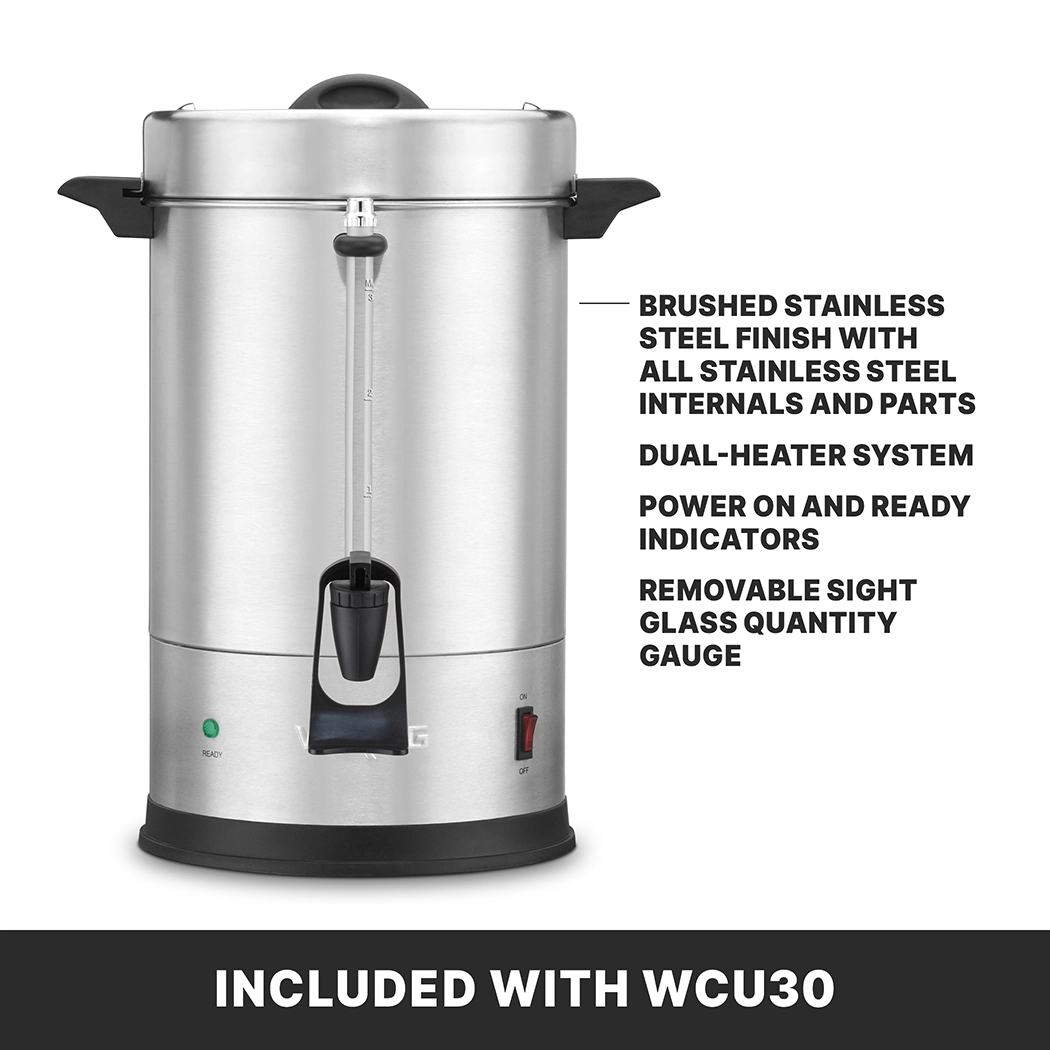 30-Cup Coffee Urn | Stainless Steel | Waring