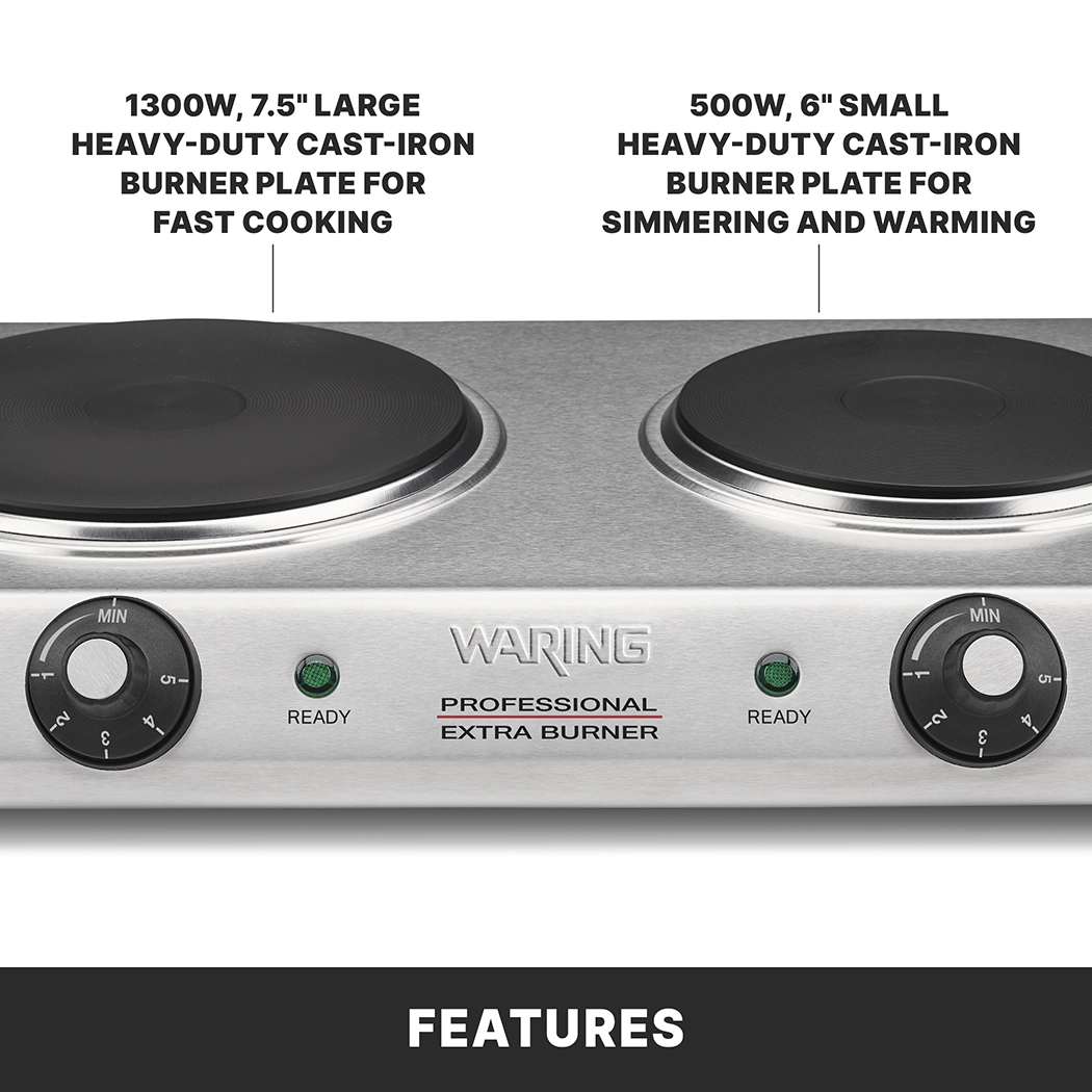 Commercial Cast-Iron Double Burner | Waring