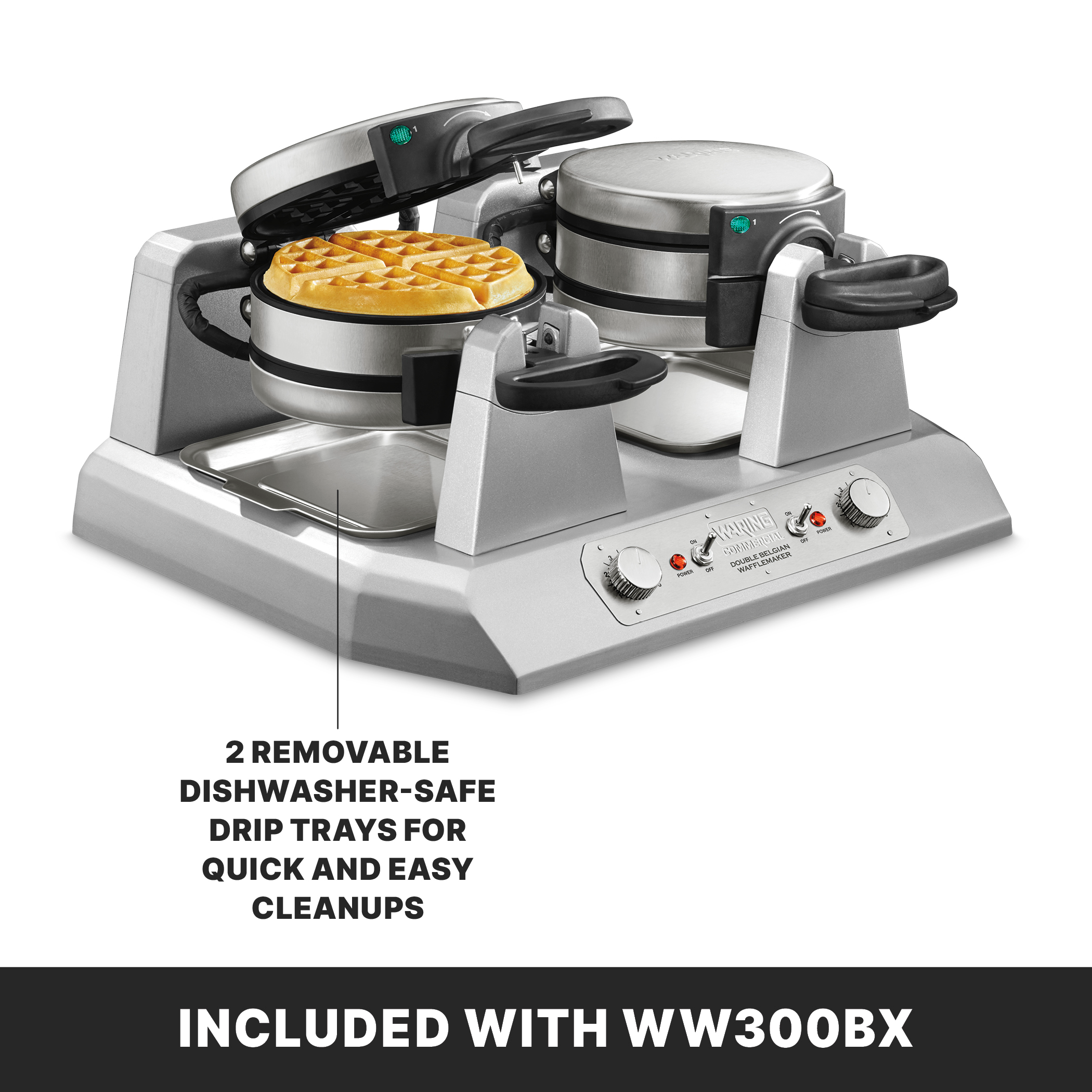 Belgian Waffle Maker - 120V | Side-by-Side, Double | Waring