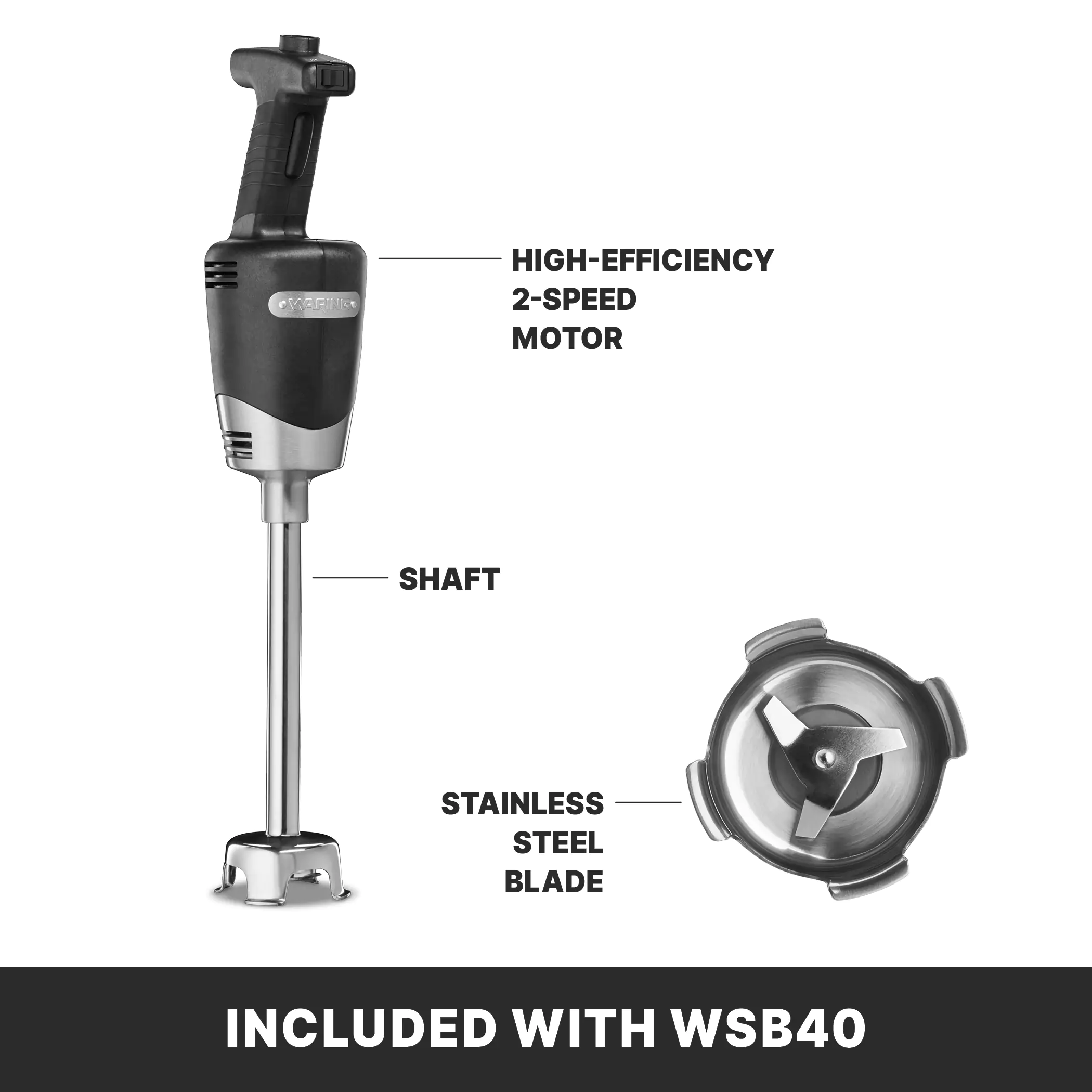 10" Medium-Duty Quik Stik Plus® Immersion Blender | Waring