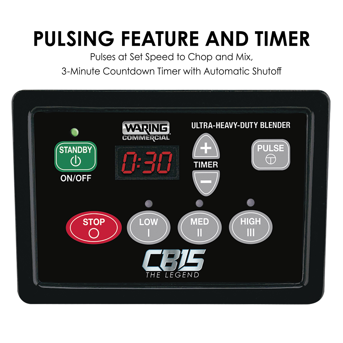 1-GL Food Blender | Keypad and Timer, 3.75 HP| Waring