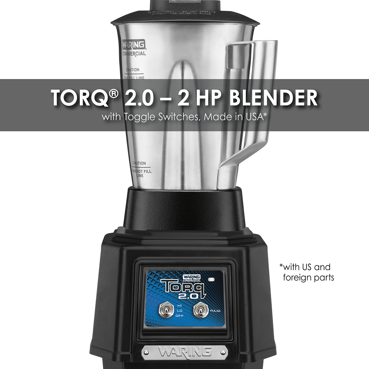 Torq 2.0 Blender | 48oz Stainless Steel, Toggle | Waring
